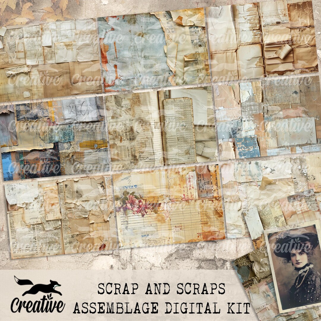 SCRAP AND SCRAPS Assemblage Digital Kit, Ephemera and Scrapbooking ...