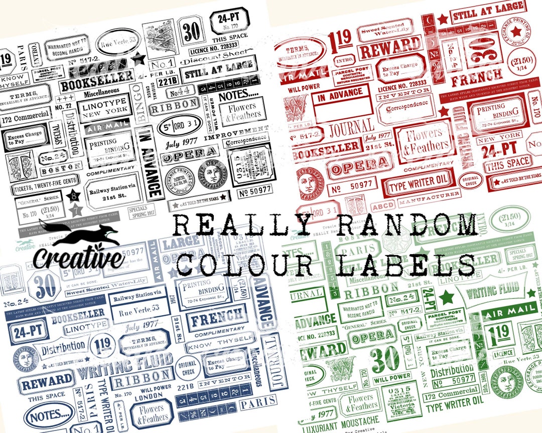REALLY Random Colour Labels, Digital Kit, DIGI22 27 - Etsy UK