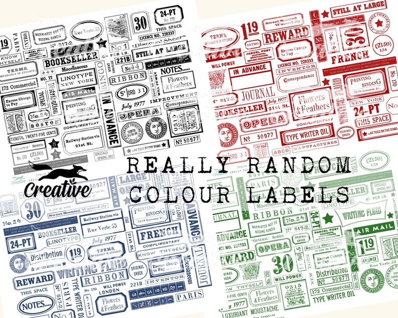 REALLY Random Colour Labels Digital Kit DIGI22 27 - Etsy UK