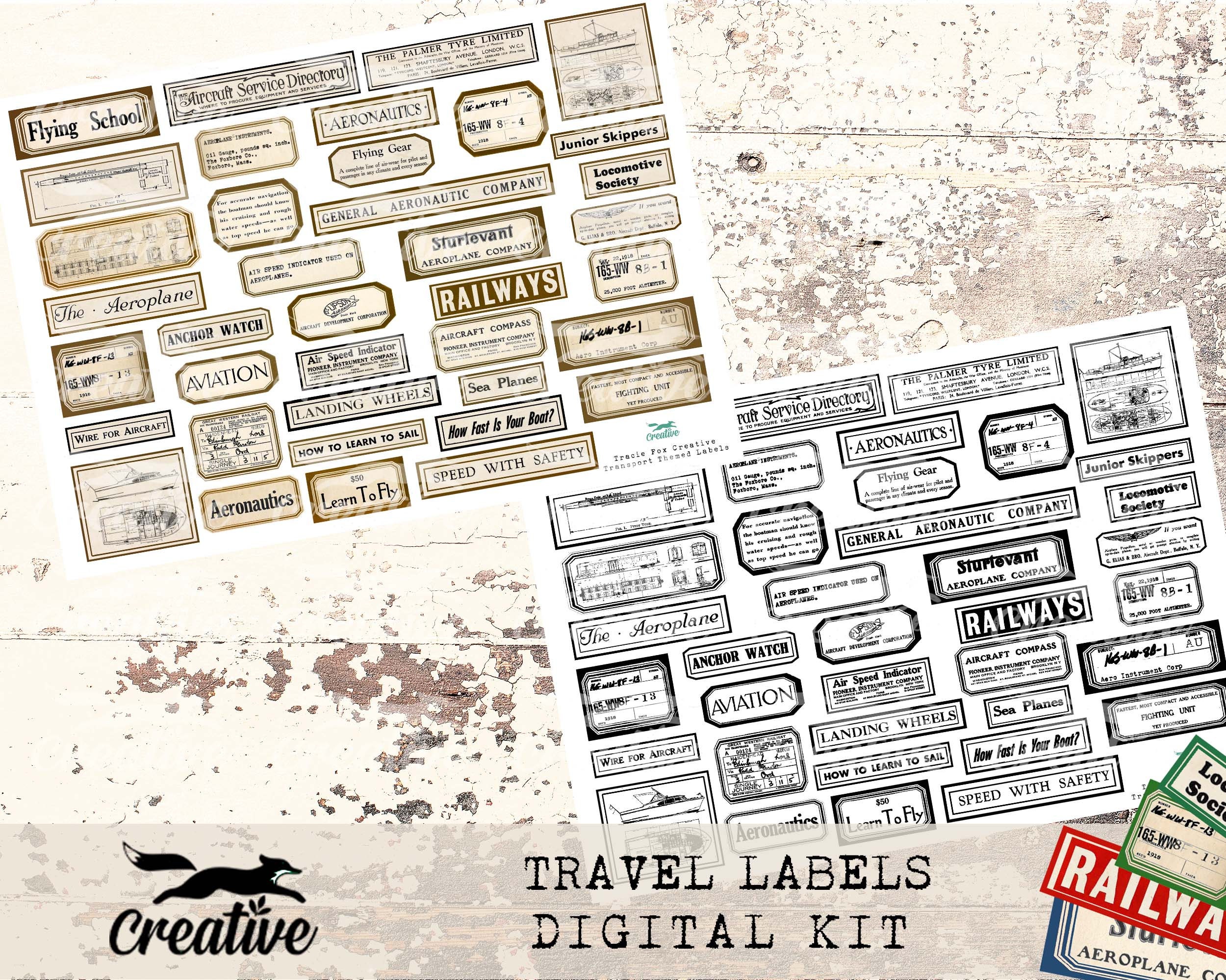 Travel Themed Labels, Digital Kit, DIGI23 34 - Etsy