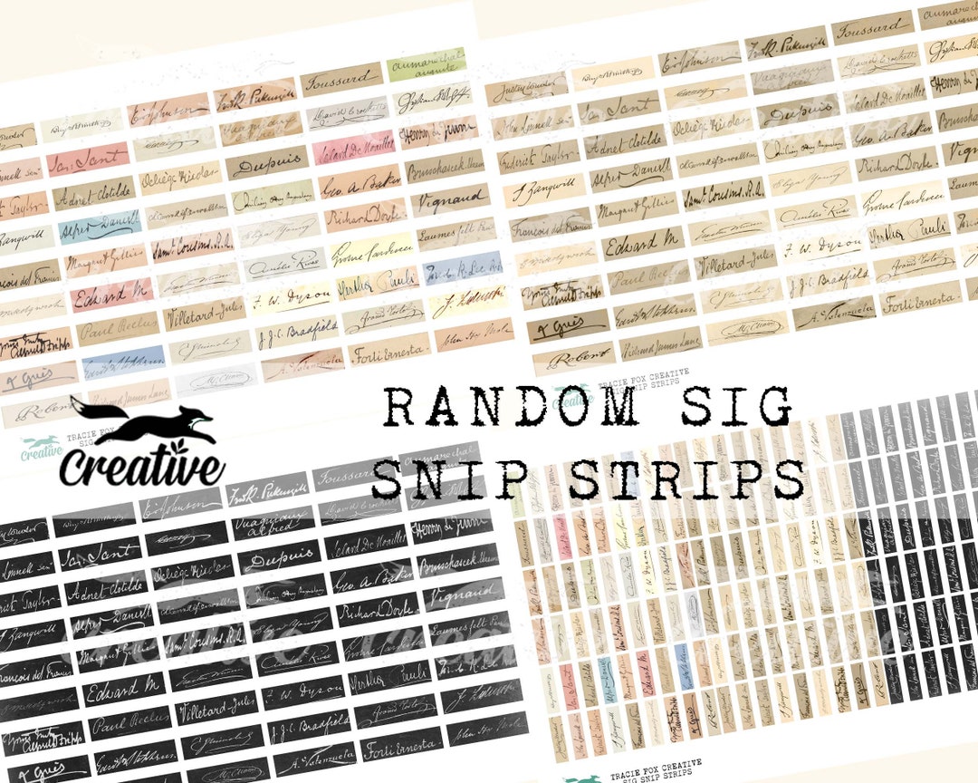 RANDOM SIGNATURE Snip Strips, Digital Signature Labels for Journals ...