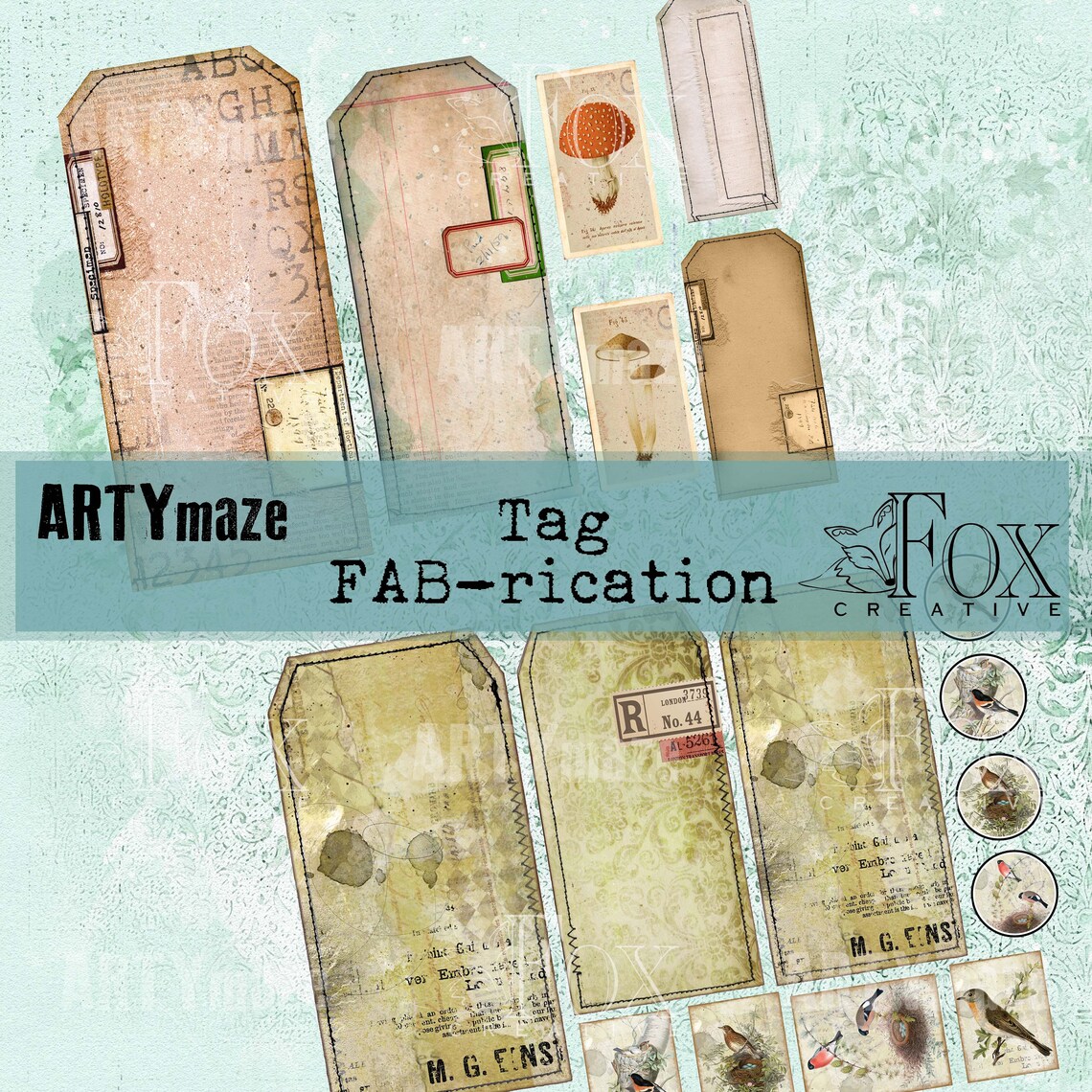 Tag Fab-rication: a Layered Tag Digital Kit COLAB20 02 - Etsy