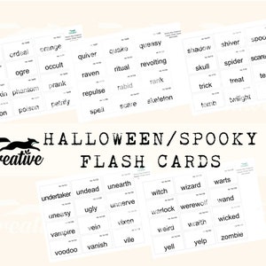 Halloween/spooky Word Flash Cards Digital Kit, DIGI22 39 - Etsy