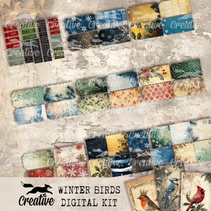 WINTER BIRDS, Digital Ephemera, Journal and Scrapbooking Printable Kit ...