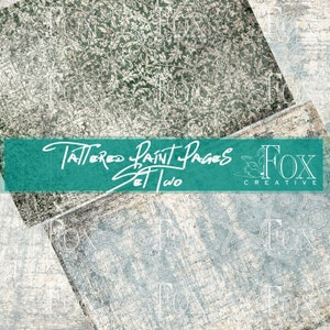 Tattered Paint Pages Set TWO DIGI20 33: Grungy Peeled Paint Effect ...