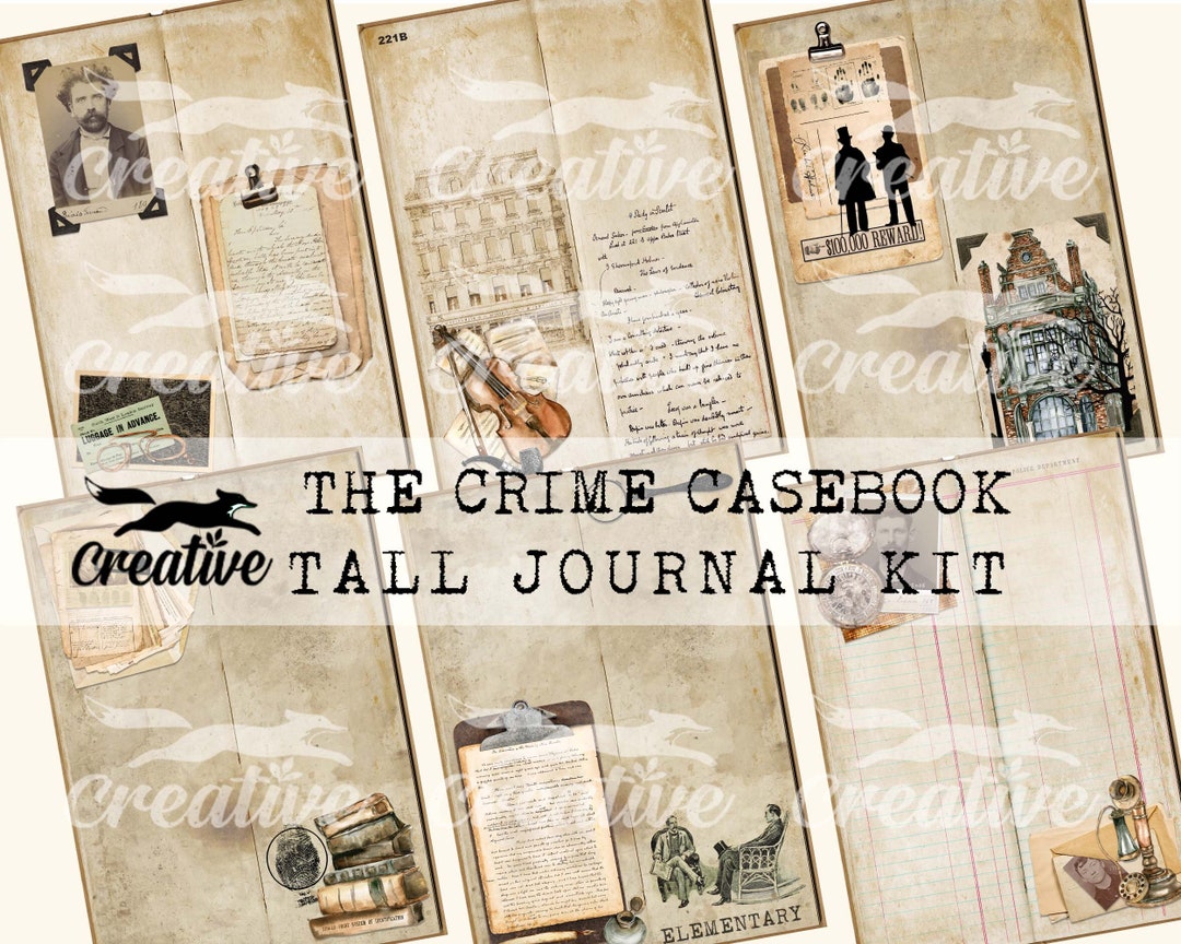 The CRIME CASEBOOK: Sherlock Holmes Themed TALL Skinny Journal Kit ...