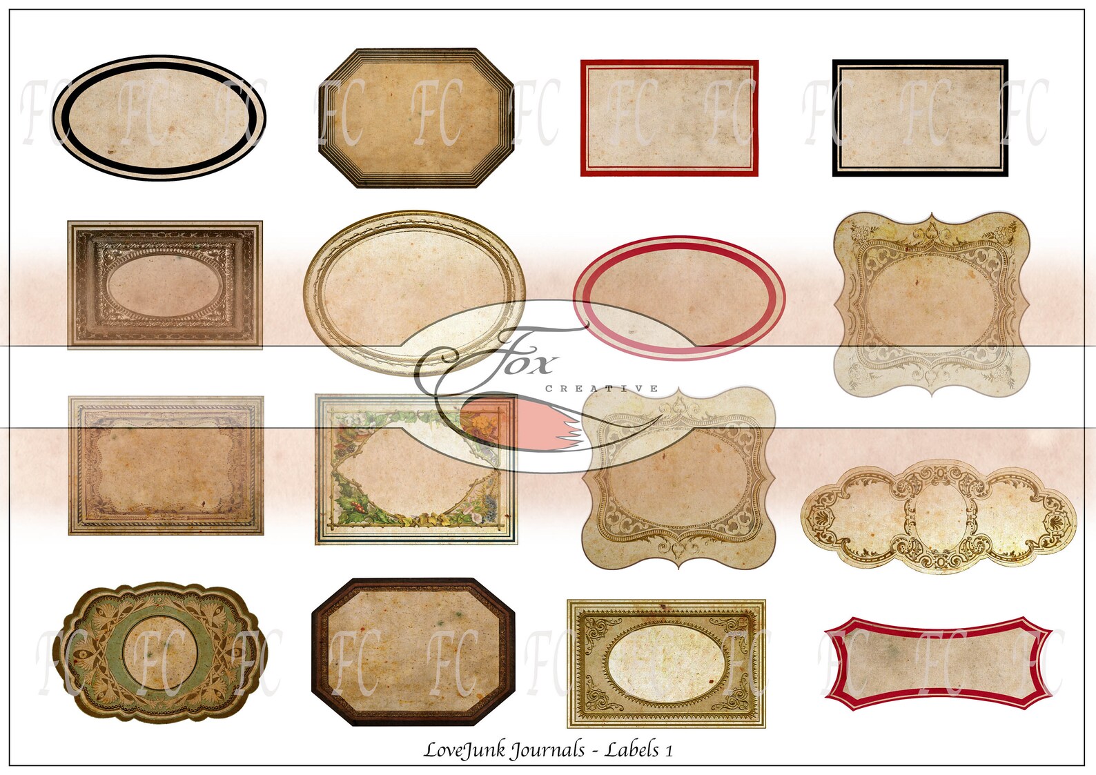 Vintage Digital Fancy Labels DIGI19 81 - Etsy