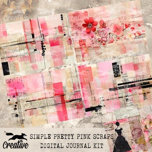 SIMPLE Pretty Pink Scraps Digital Journal/scrapbooking Kit, DIGI24 17 ...