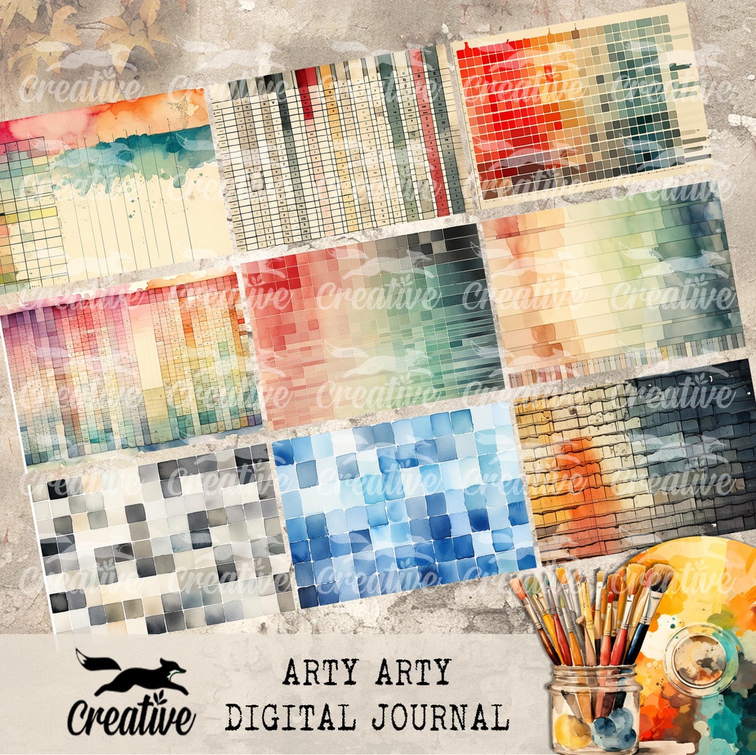 ARTY ARTY Digital Journal/scrapbooking Kit, Printable Papers, DIGI24 05 ...