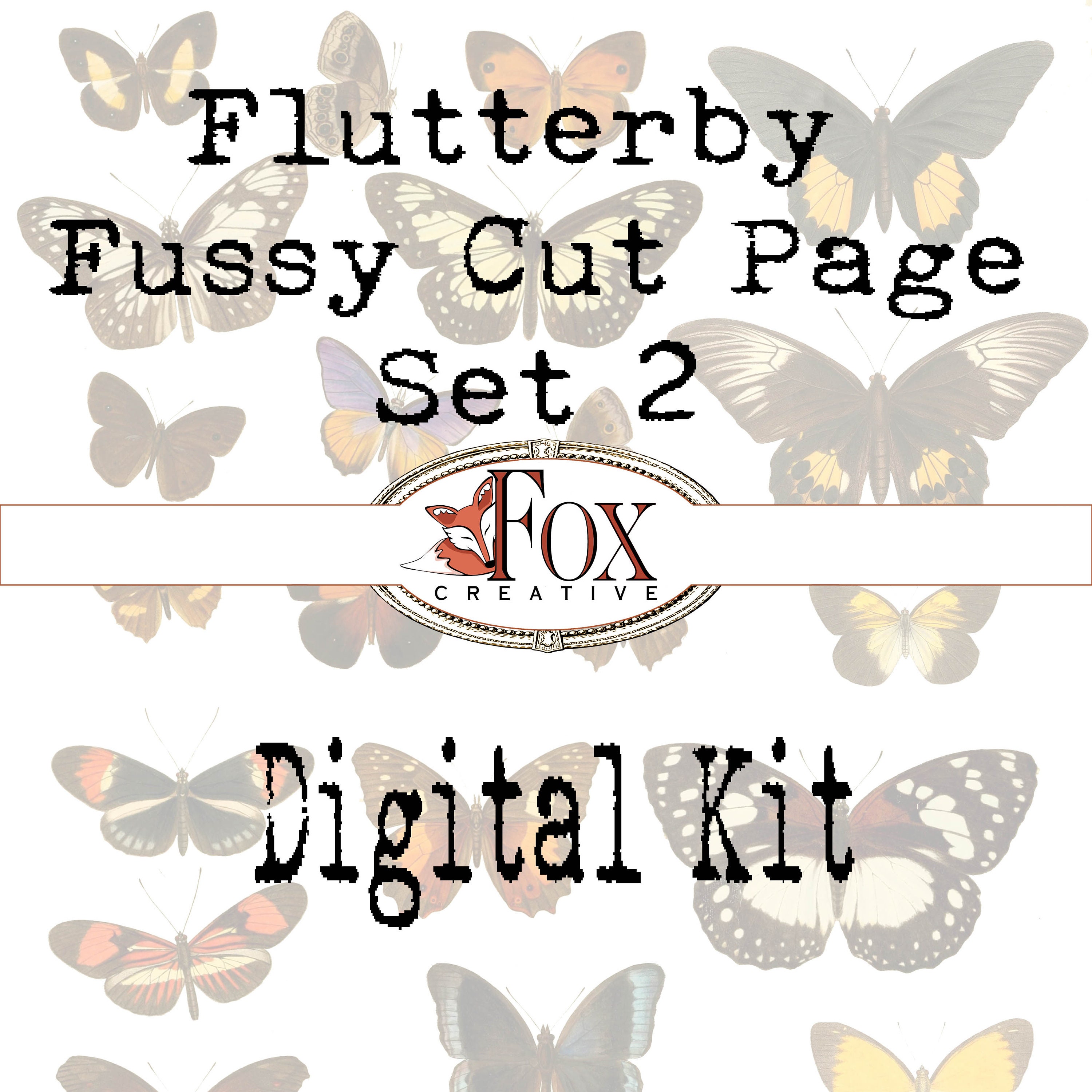 Fussy Cut Pages Flutterby Digital Kit DIGI19 32 Butterfly Images Paper ...