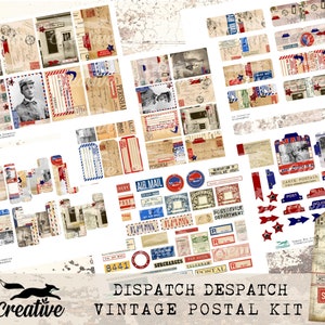 DISPATCH DESPATCH - Printable Scrapbook Papers, Postal Theme DIGI23 22 ...