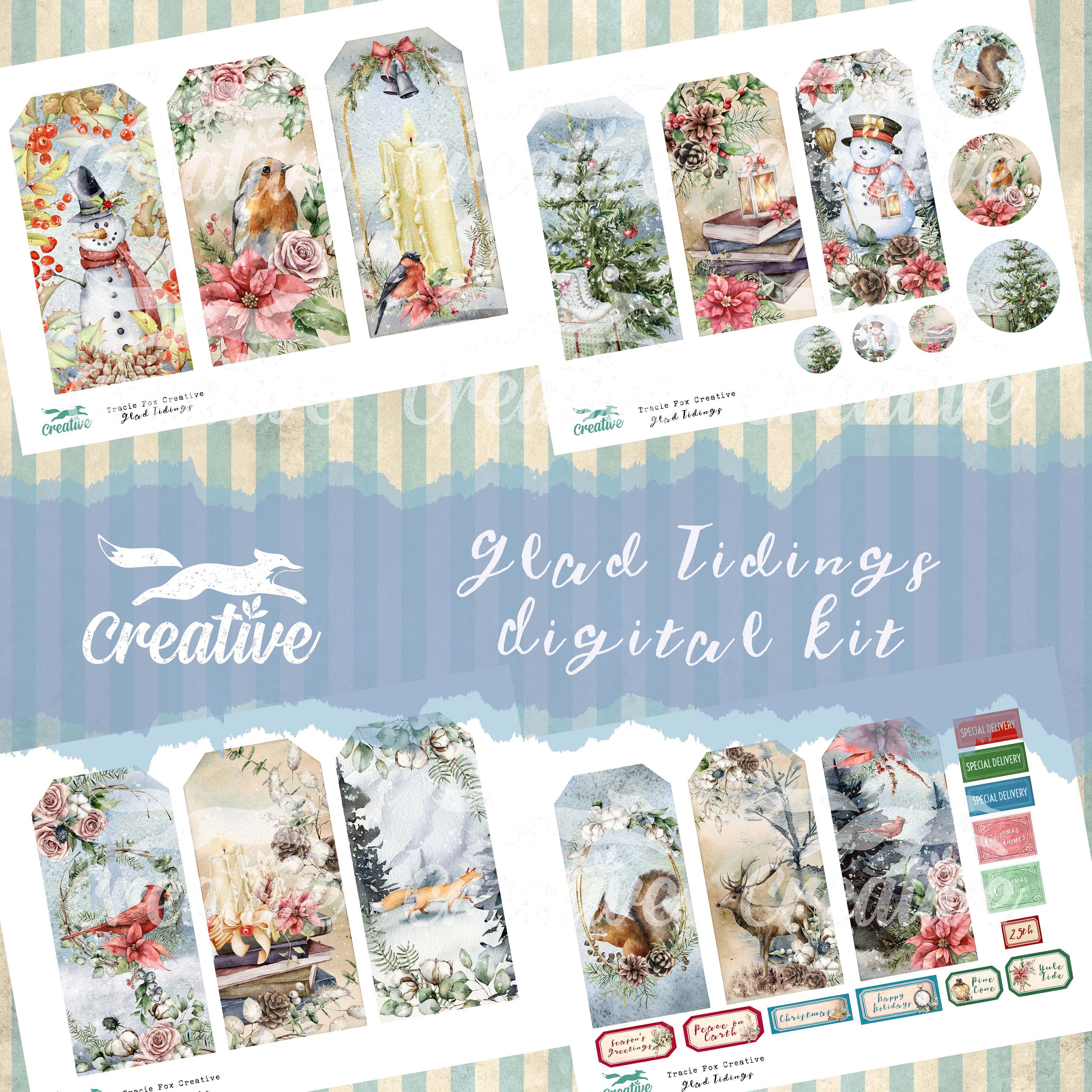Glad Tidings Christmas Kit, Digital Journal Kit, DIGI21 60 - Etsy