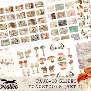 Faux-to Slides, Toadstools, Set 1, Digital Kit DIGI23 15 - Etsy