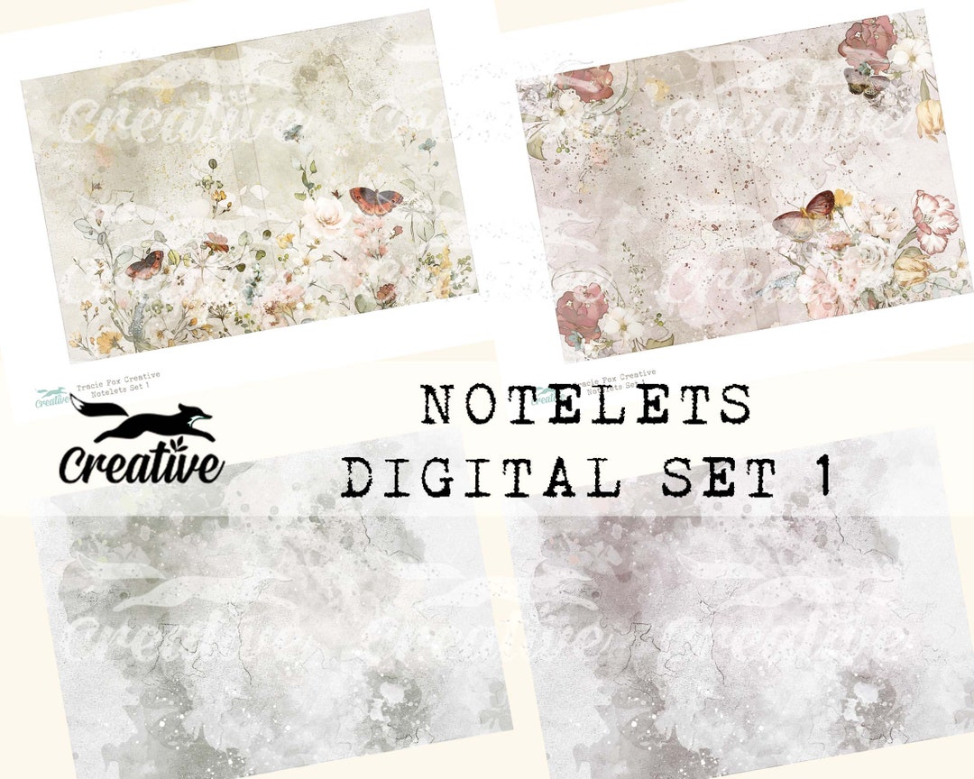 Digital Notelets SET 1, Greeting Cards, Journal Cards, DIGI22 19 - Etsy UK