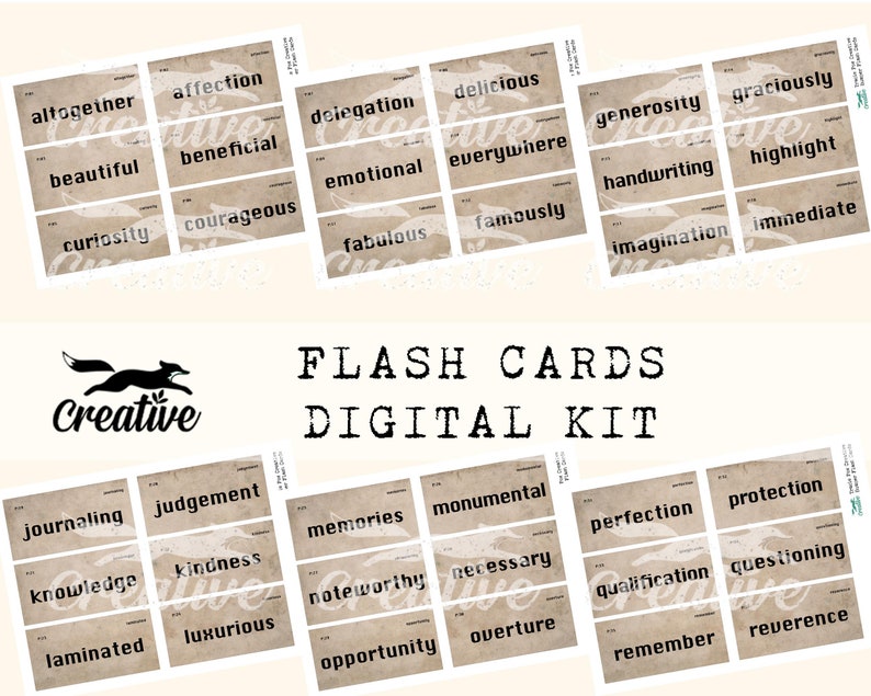 Flash Cards Digital Kit DIGI22 39 - Etsy