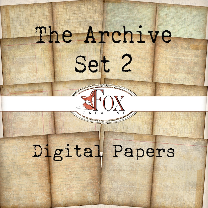 The Archive Set 2, Digital Papers, Journal/scrapbook Kit by Lovejunk ...
