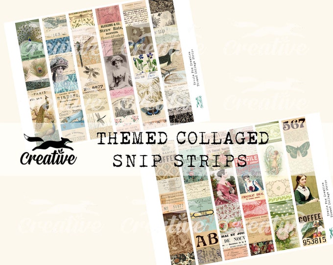 Colorful Collage Strips Junk Journals Mixed Media Scrap Art Journal ...