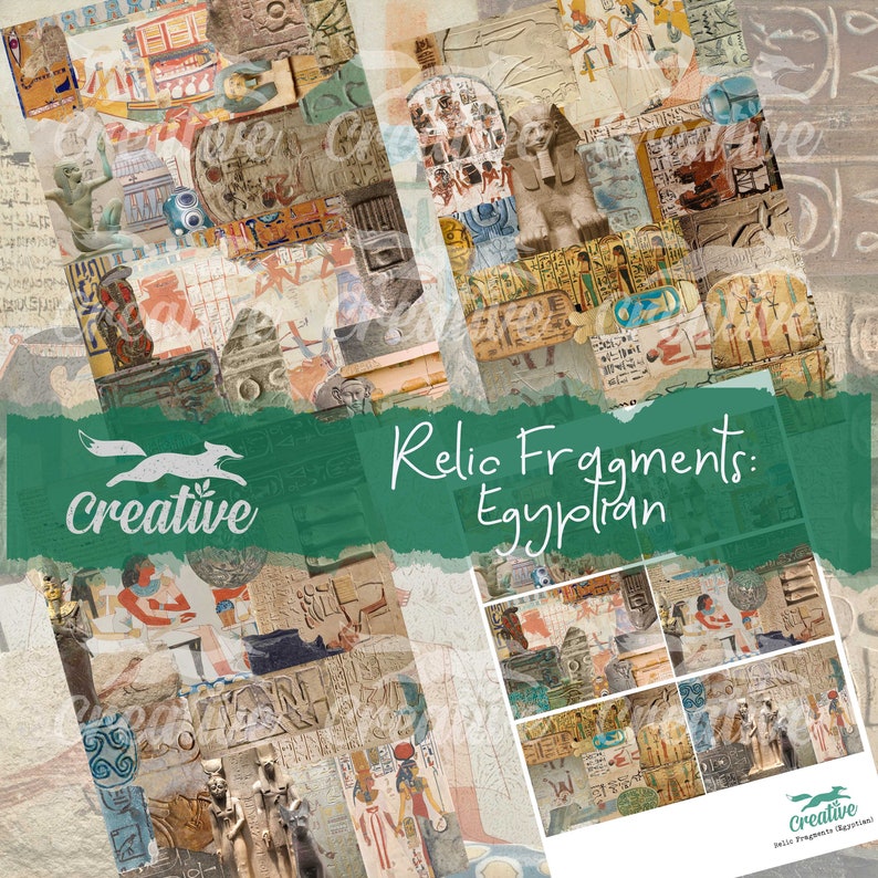 Relic Fragments Egyptian Grungy Digital Collage Papers DIGI21 | Etsy