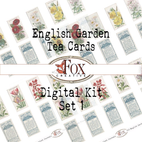 English Garden Flower Tea Cards/cigarette Cards Set 1. Digital - Etsy