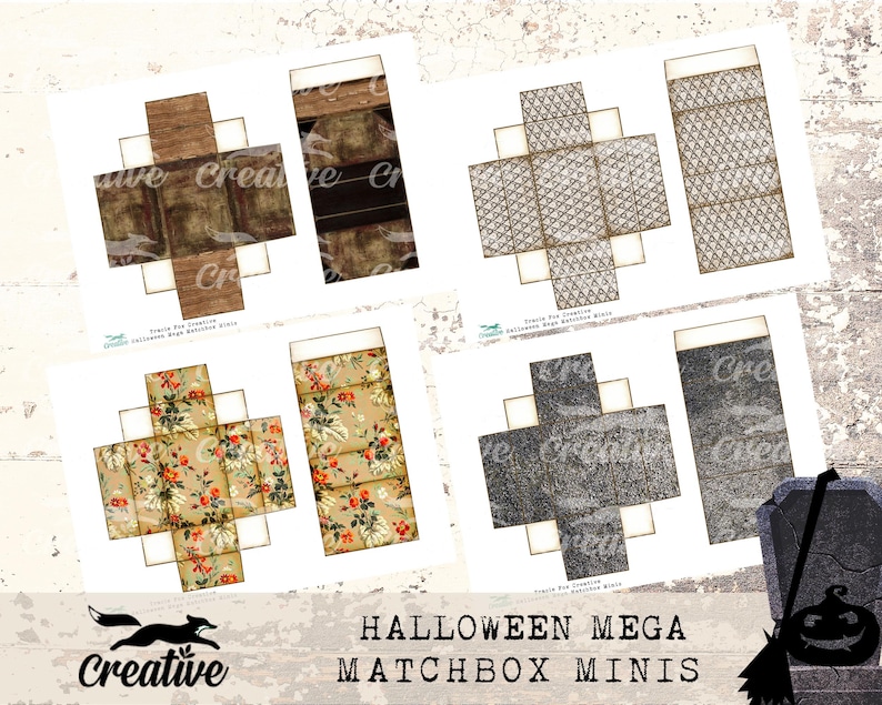 HALLOWEEN MEGA Matchbox Minis, Digital Matchbox Kit, Printable Gift ...