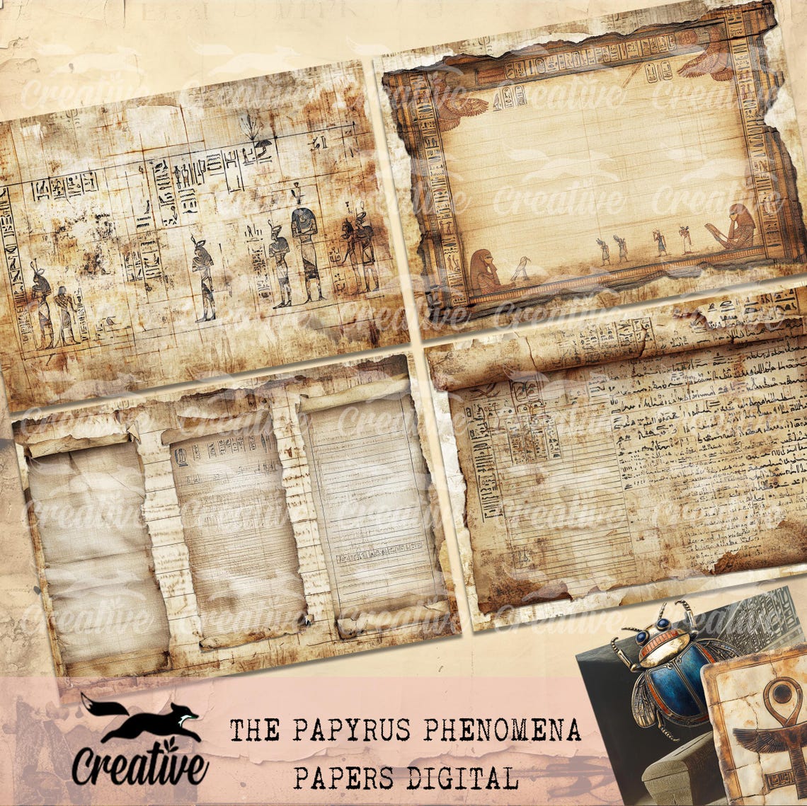 The Papyrus Phenomenon, Digital Papers, Journal Pages, DIGI25 16 - Etsy