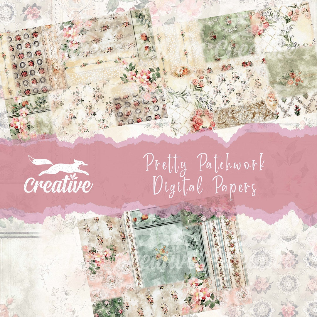 Pretty Patchwork Papers, Digital Paper Kit, DIGI21 62 - Etsy