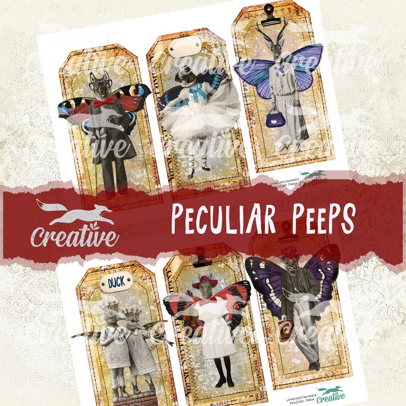 Peculiar Peeps. Strange and Quirky Digital Tag Kit. DIGI21 29 - Etsy