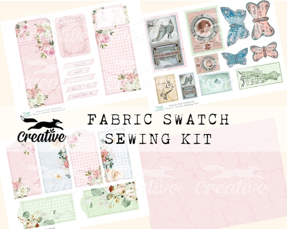Fabric Swatch Sewing Kit Digital Embellishments Journal Kit - Etsy