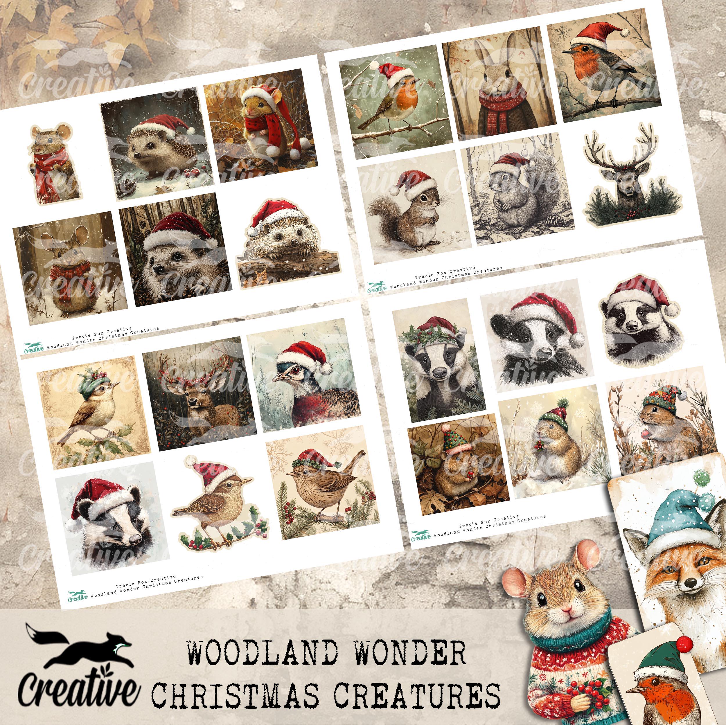 WOODLAND WONDER Christmas Creatures, Digital Journal/scrapbooking ...