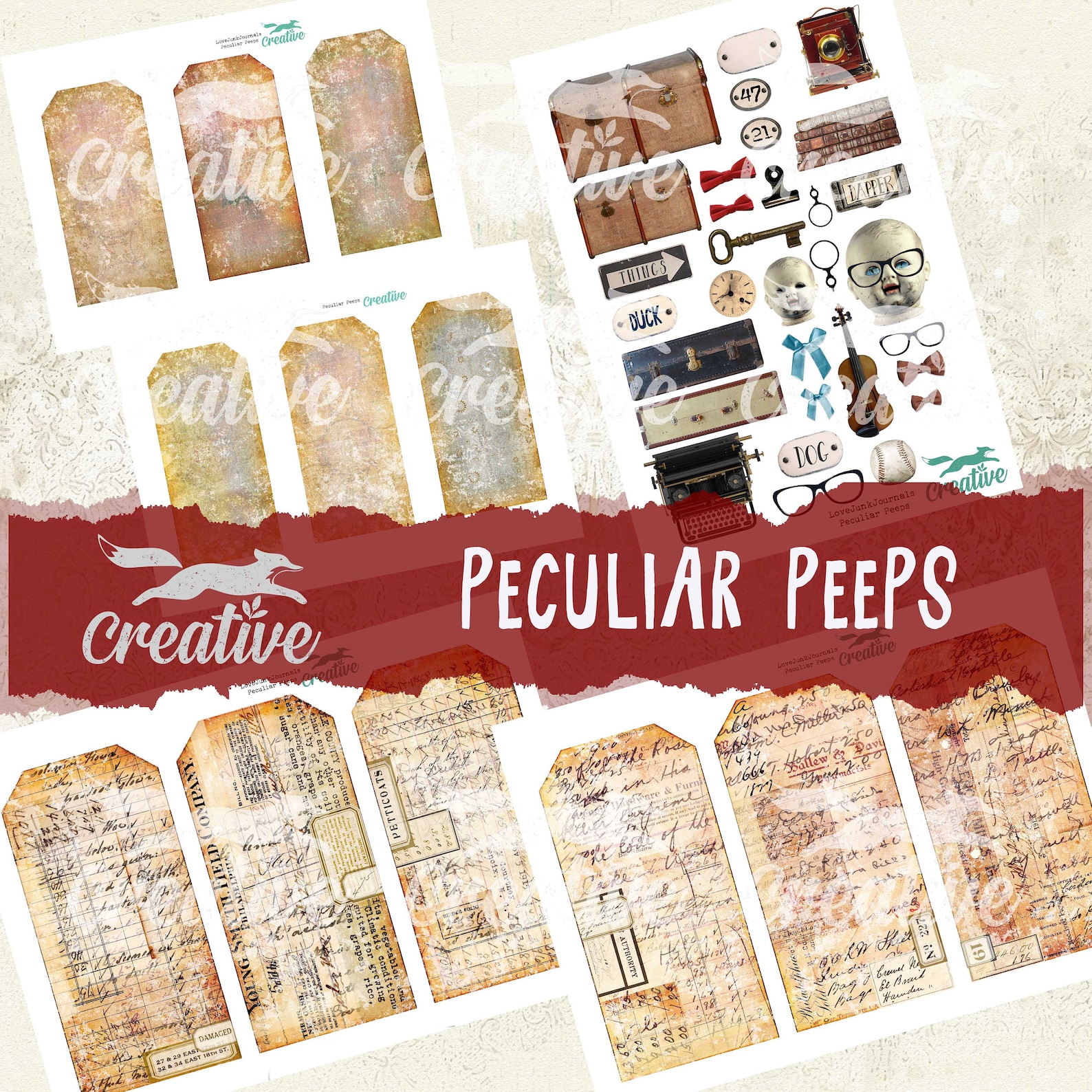 Peculiar Peeps. Strange and Quirky Digital Tag Kit. DIGI21 29 - Etsy UK
