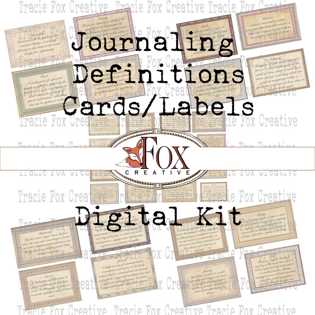 JOURNALING DEFINITION Cards and Labels, Digital Journal/scrapbooking ...