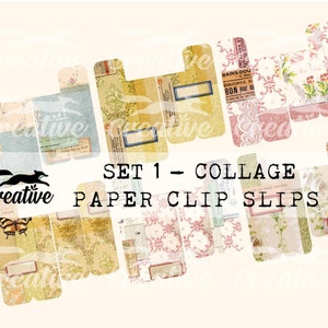 PAPER CLIP SLIPS, Digital Journal/scrapbook Ephemera, Paperclip Digital ...