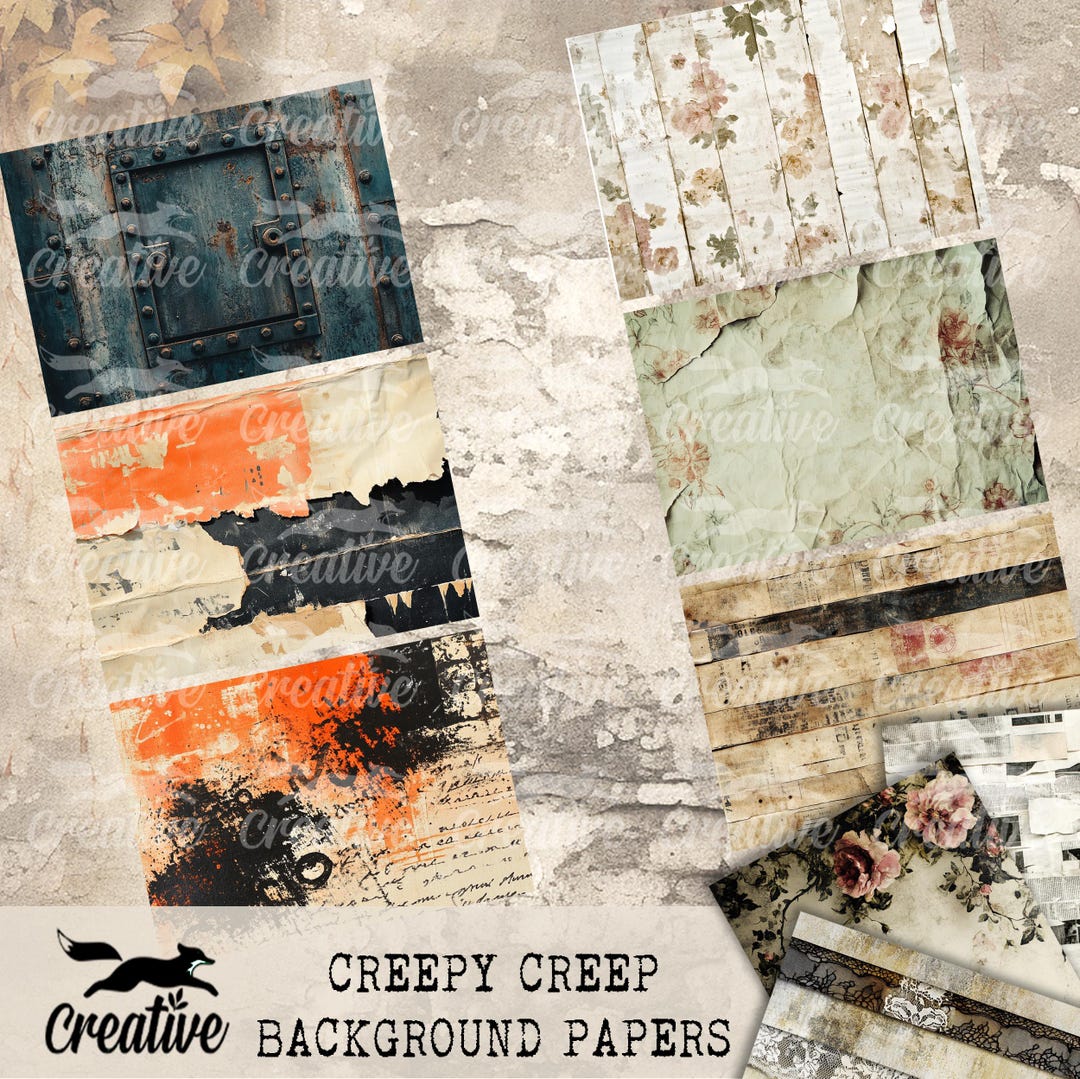 CREEPY CREEP, Grungy Digital Background Papers, Halloween Journal ...