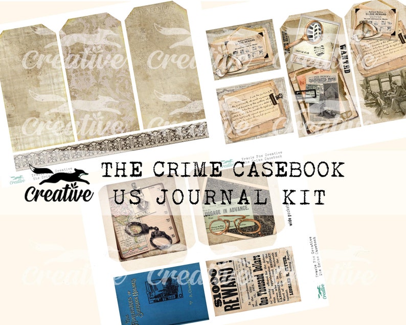 US - the CRIME CASEBOOK: Sherlock Holmes Themed A4 Digital Journal Kit ...