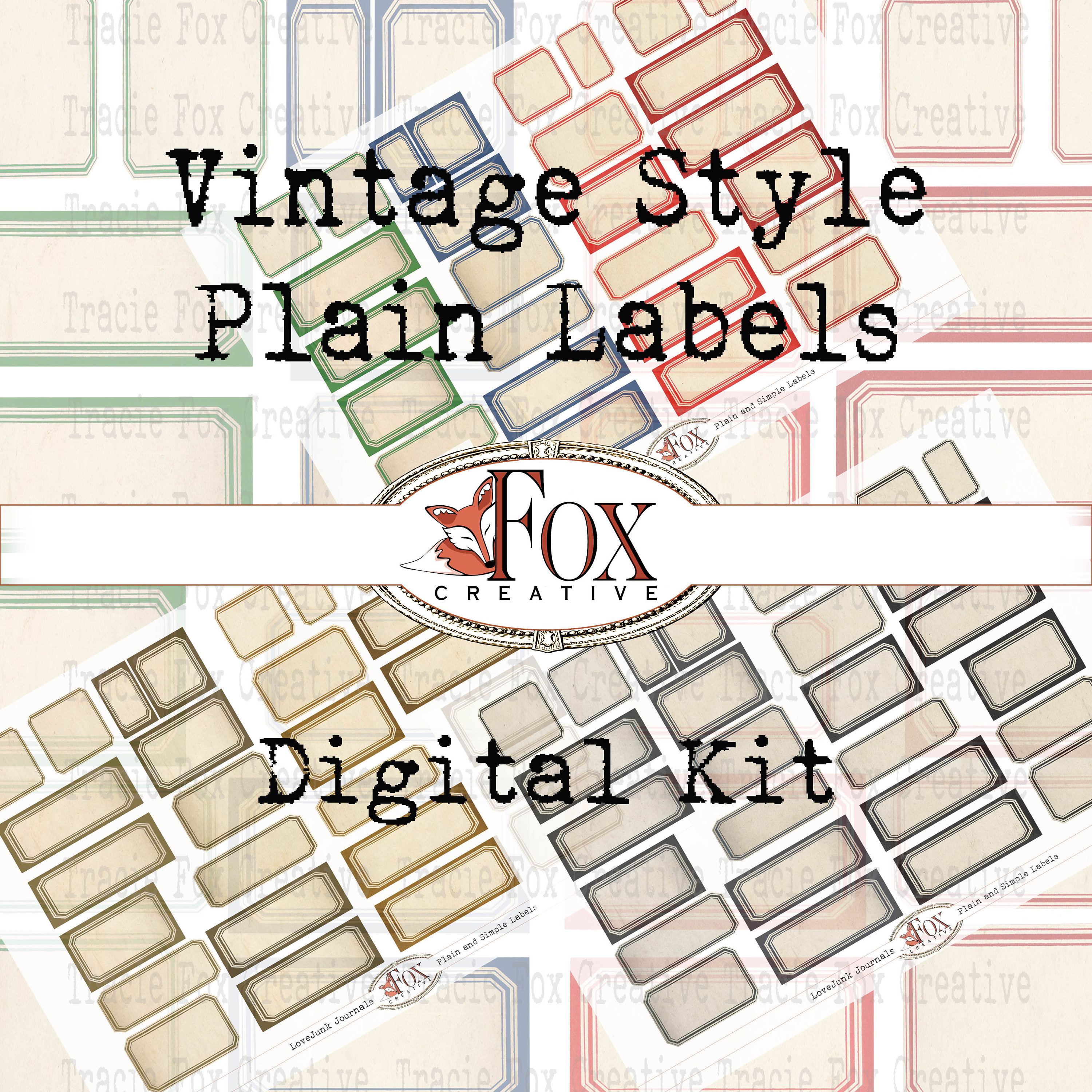 Vintage Style Plain Labels DIGI19 48 | Etsy