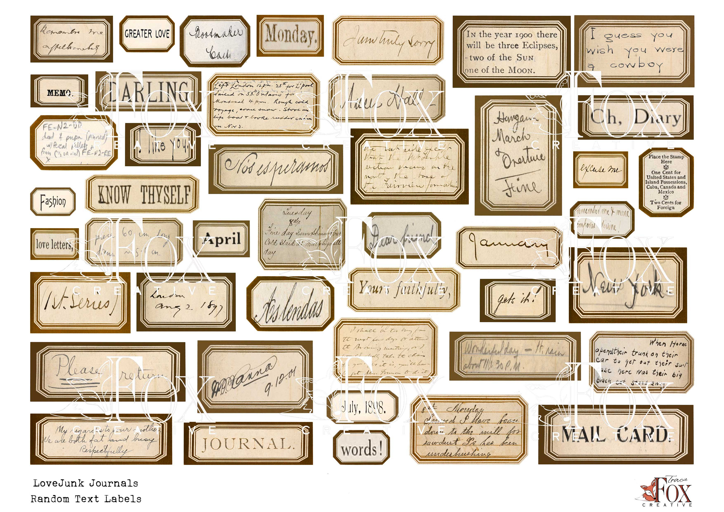 More Random Text Labels Digital Kit DIGI20 16 - Etsy