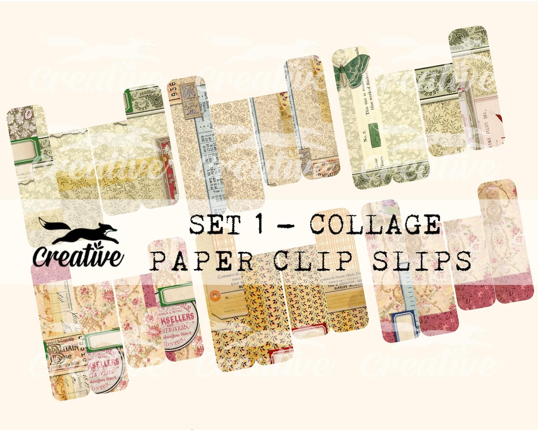 PAPER CLIP SLIPS, Digital Journal/scrapbook Ephemera, Paperclip Digital ...