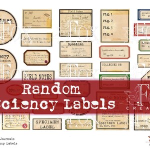 Random Sciency Digital Labels DIGI20 29: Specimen, Identification ...