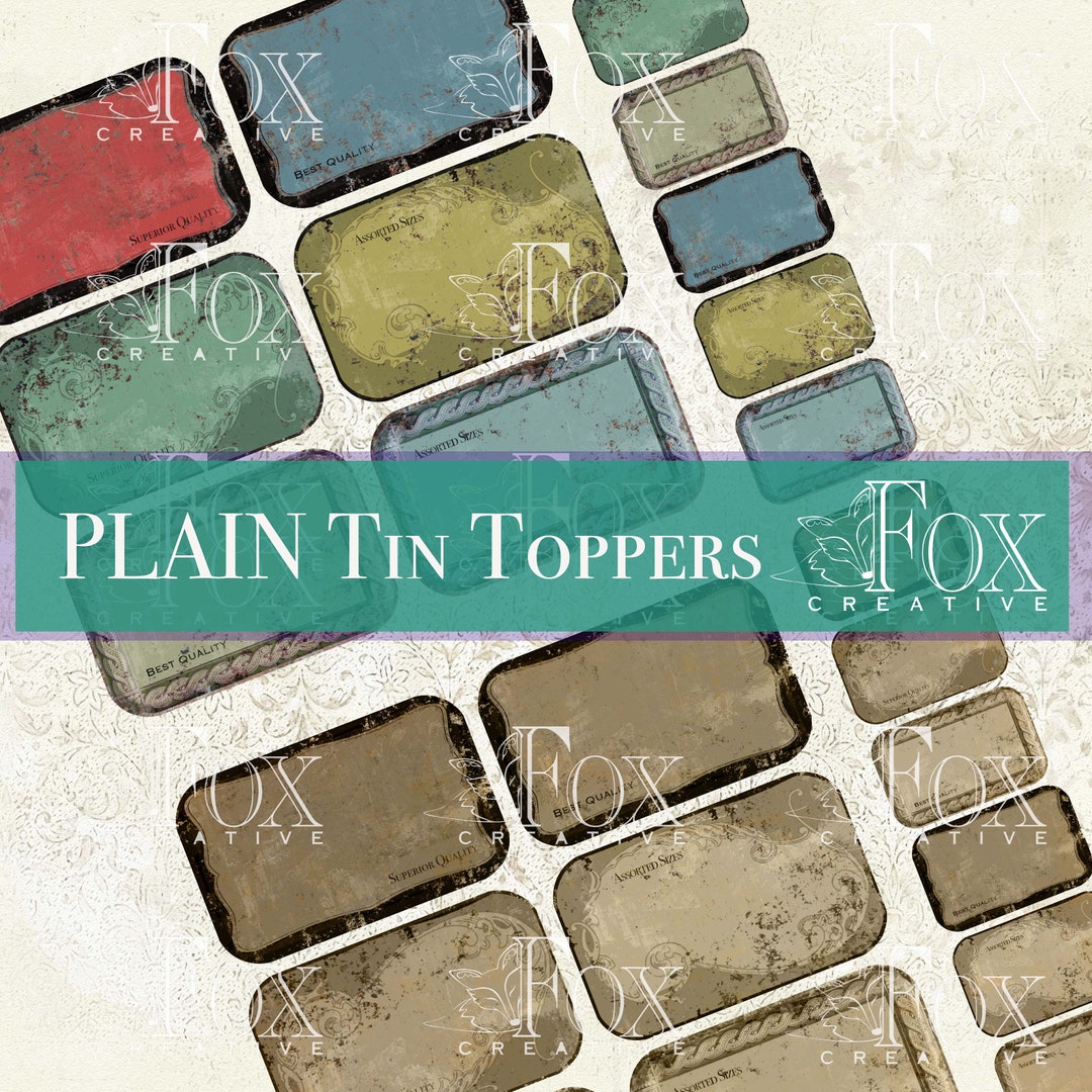 PLAIN: Tin Toppers Set 1, Digital Kit, DIY Gift Idea, Junk Journal ...