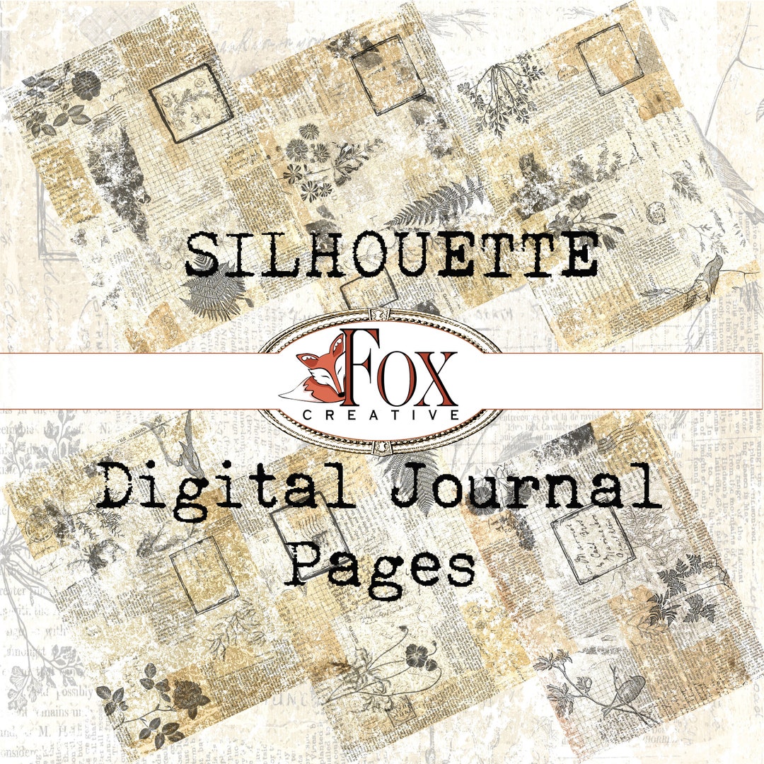 Silhouette, Digital Journal Pages, Digital Collage Sheets. DIGI19 22 - Etsy