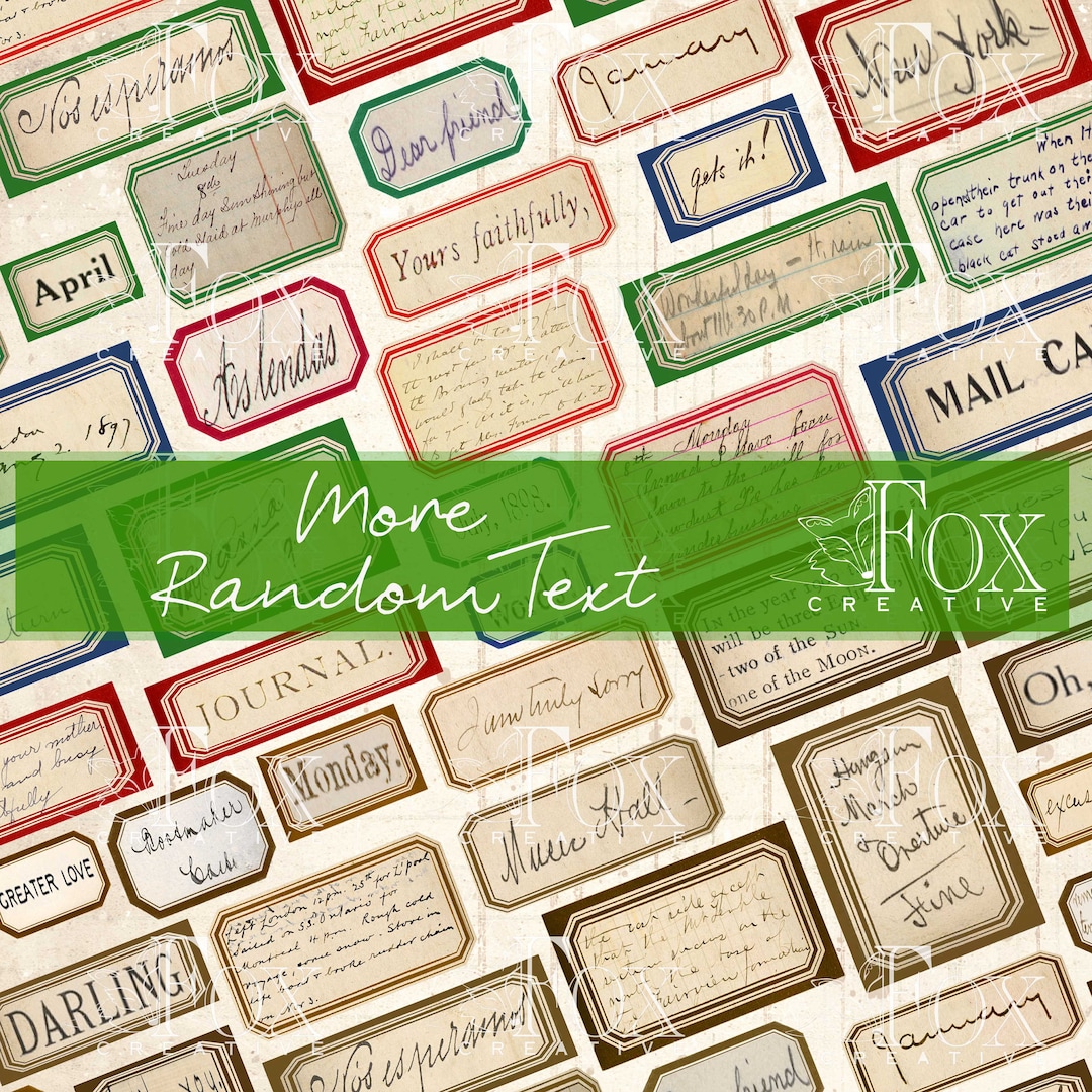 More Random Text Labels - Digital Kit DIGI20 16 - Etsy