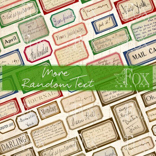 More Random Text Labels Digital Kit DIGI20 16 - Etsy
