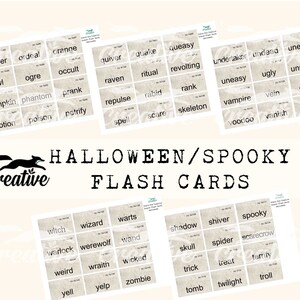 Halloween/spooky Word Flash Cards Digital Kit, DIGI22 39 - Etsy