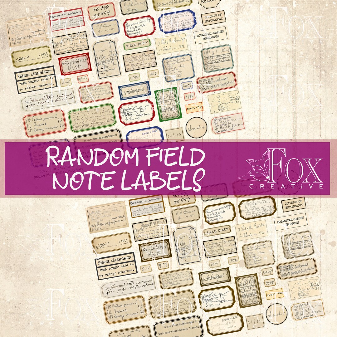 Random Field Note Labels, Digital Kit DIGI20 55 - Etsy