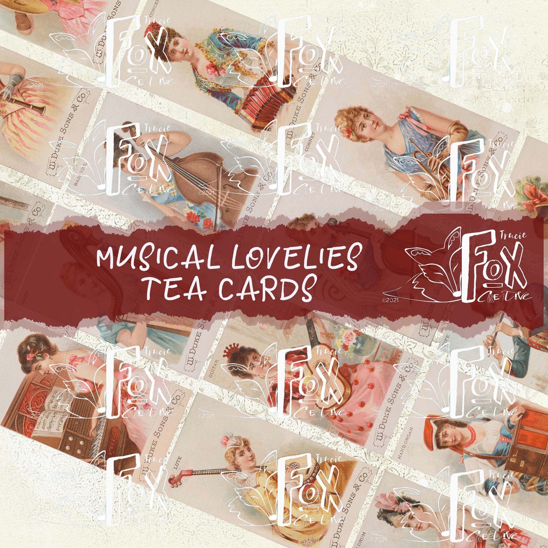Musical Lovelies: Digital Tea Cards DIGI22 01 - Etsy