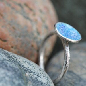Silver Ocean Ring, Blue Enamel, the Sea and Me, Handmade Jewellery ...