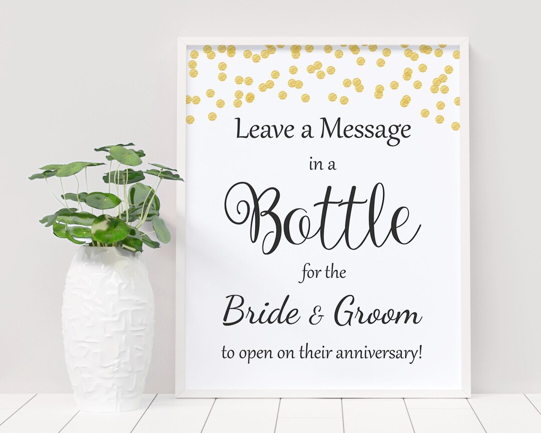 Message in a Bottle Printable Sign, Please Leave a Message Signage ...