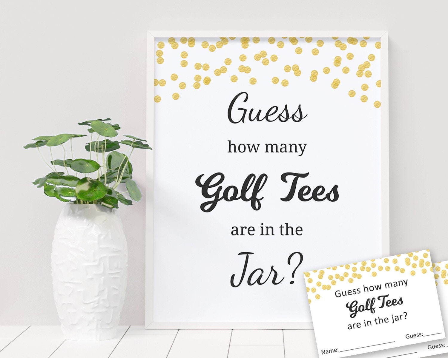 Guess How Many Golf Tees Are in the Jar, Bridal Shower Games Printable ...