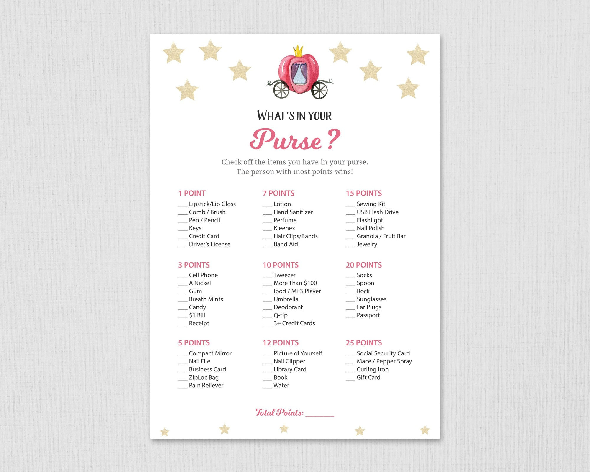 Bridal Shower Games Purse Raid