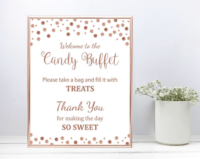 Candy Buffet Sign, Grab a Bag & Enjoy Some Treats Sign, Candy Bar ...
